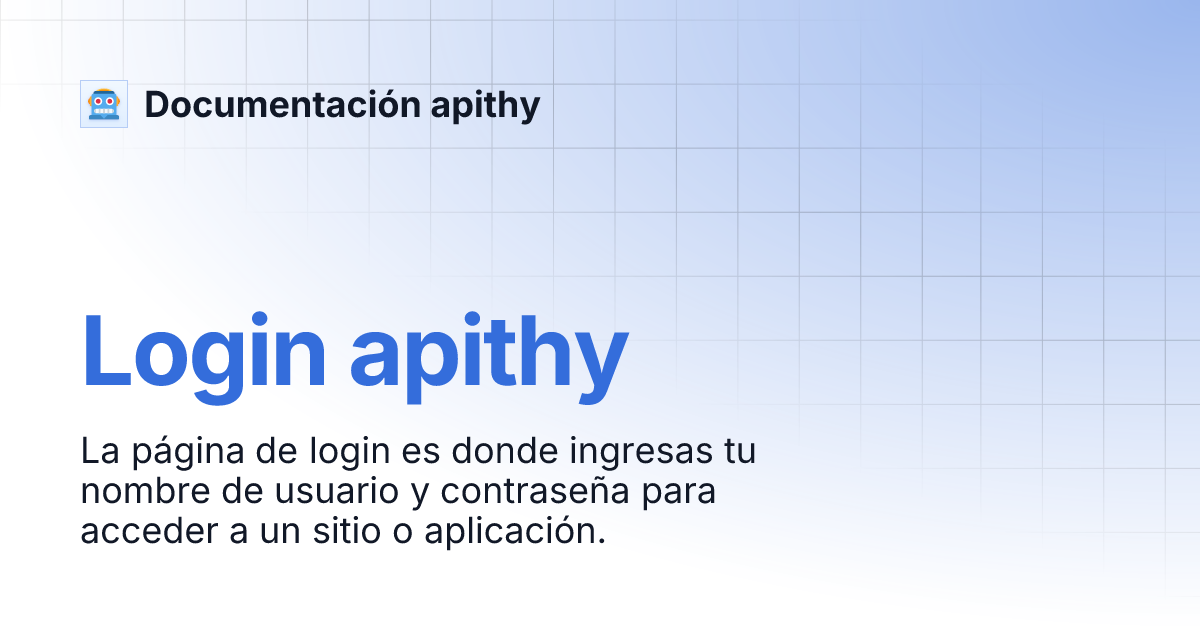 Login apithy | Documentación apithy